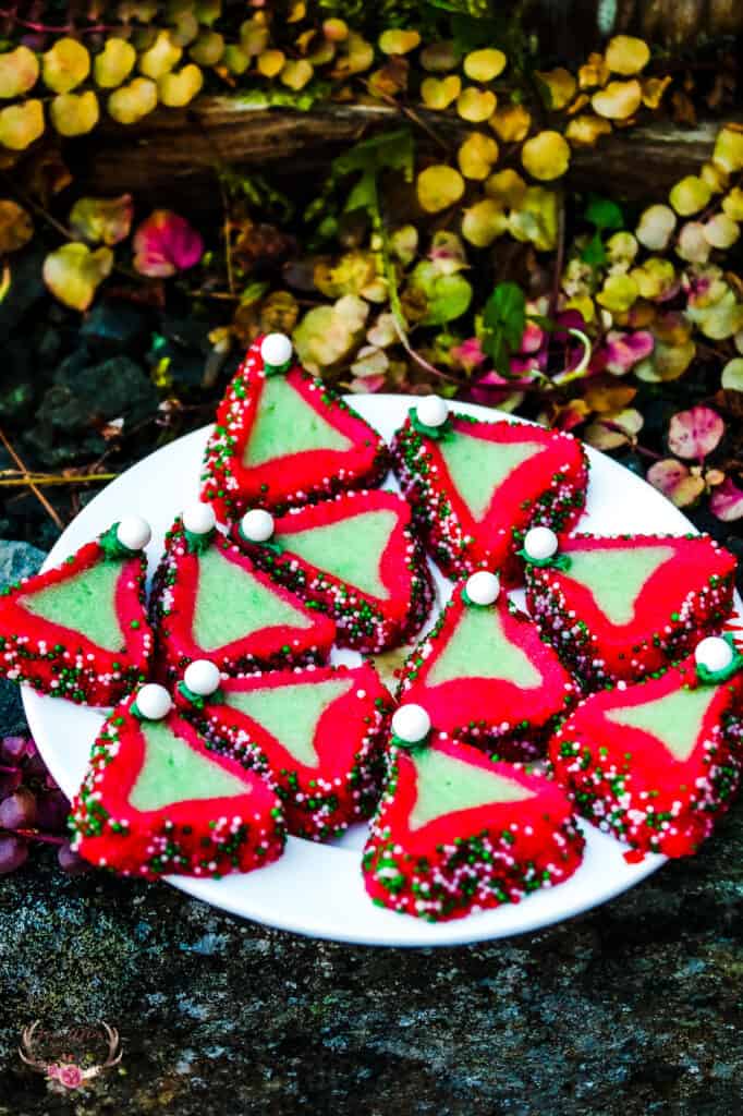 Sprinkle Elf Hat Cookies - Christmas Cookies - Ever After in the Woods