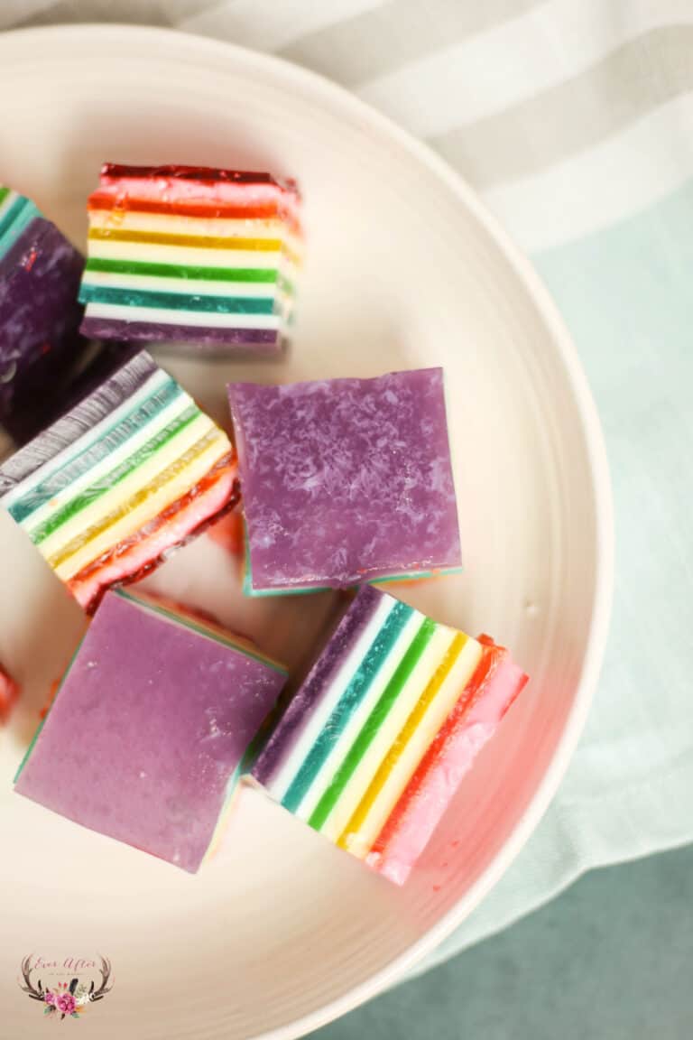 Layered Rainbow Jello Dessert - Ever After in the Woods