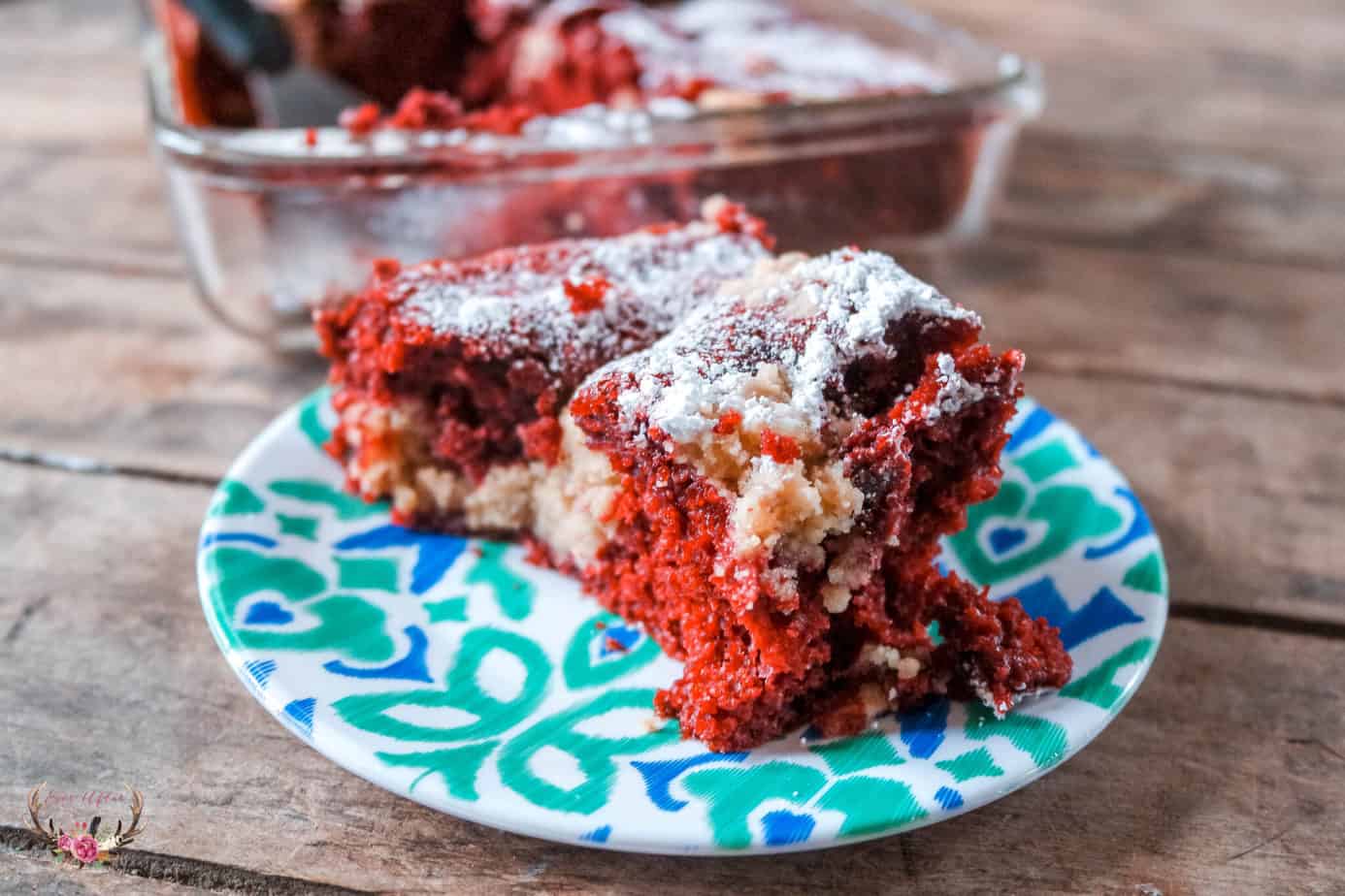 Easy Red Velvet Crumb Cake Recipe from a Cake Mix - Ever After in the Woods