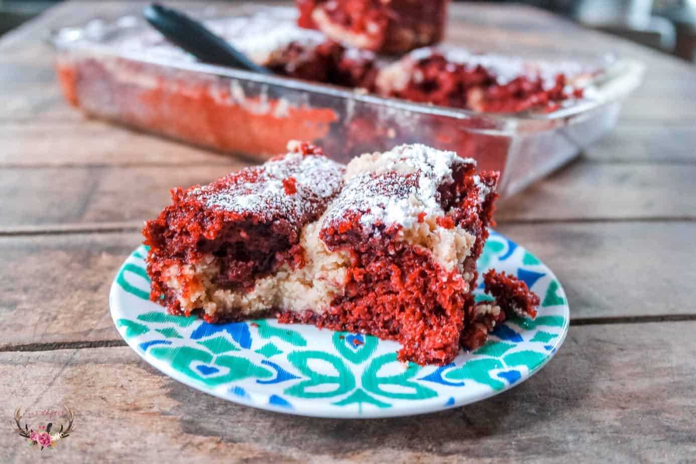Easy Red Velvet Crumb Cake Recipe from a Cake Mix - Ever After in the Woods
