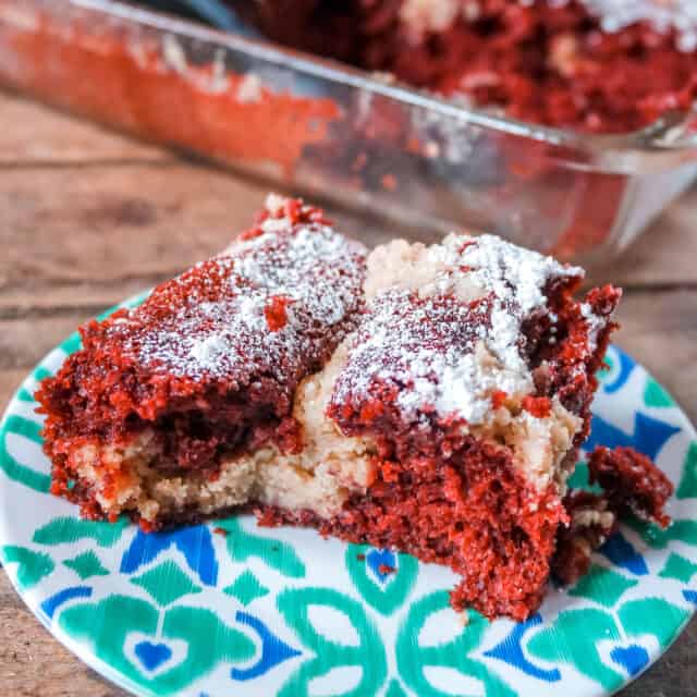 Easy Red Velvet Crumb Cake Recipe from a Cake Mix - Ever After in the Woods