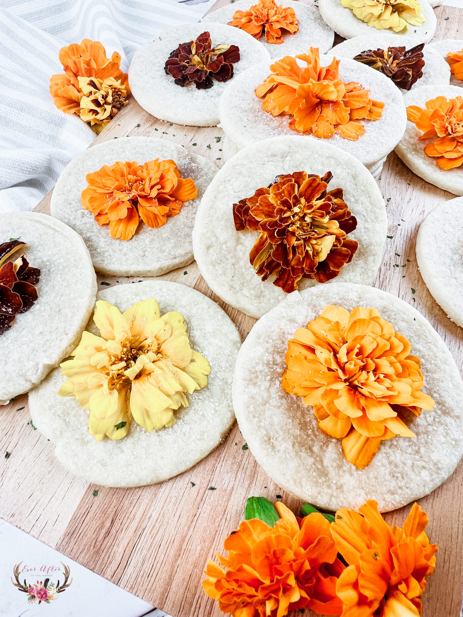 Edible Flower Shortbread Cookies - Ever After in the Woods